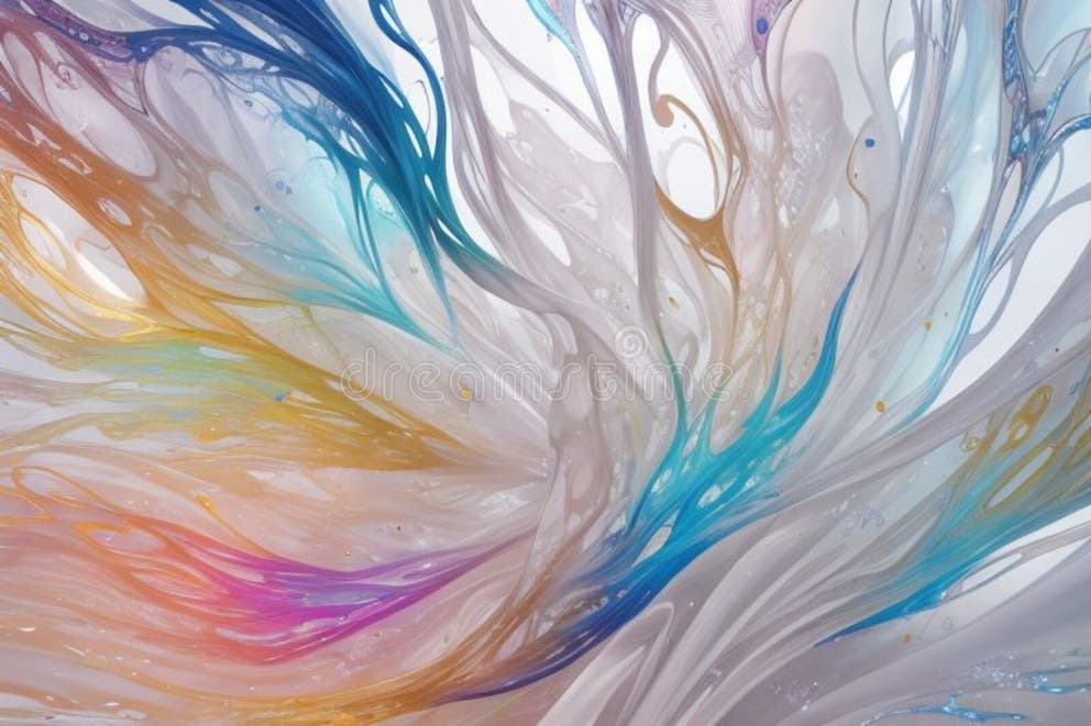 Illustration Abstraction of Flowing Materials of Different Colors, Ai ...