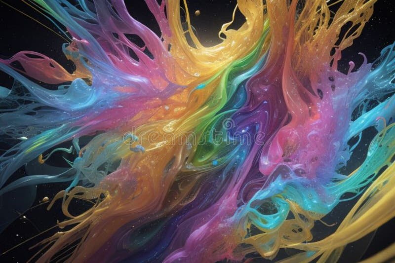 Illustration Abstraction of Flowing Materials of Different Colors, Ai ...