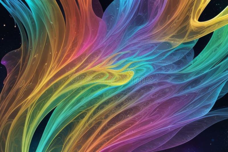 Illustration Abstraction of Flowing Materials of Different Colors, Ai ...