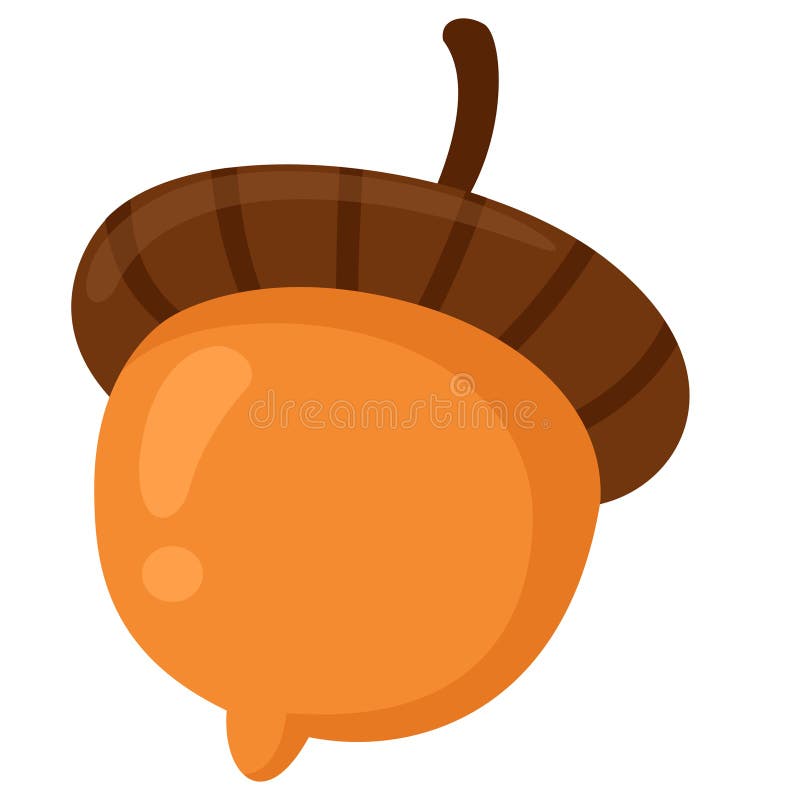 Illustration of Acorn Outline White on Background Stock Vector ...