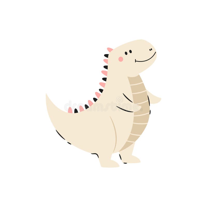 Illustration of Adorable Cartoon Dinosaur Isolated on White Background ...
