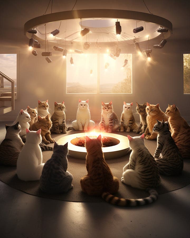 An adorable group of cats stock illustration. Illustration of group ... An adorable group of cats stock illustration. Illustration of group ...