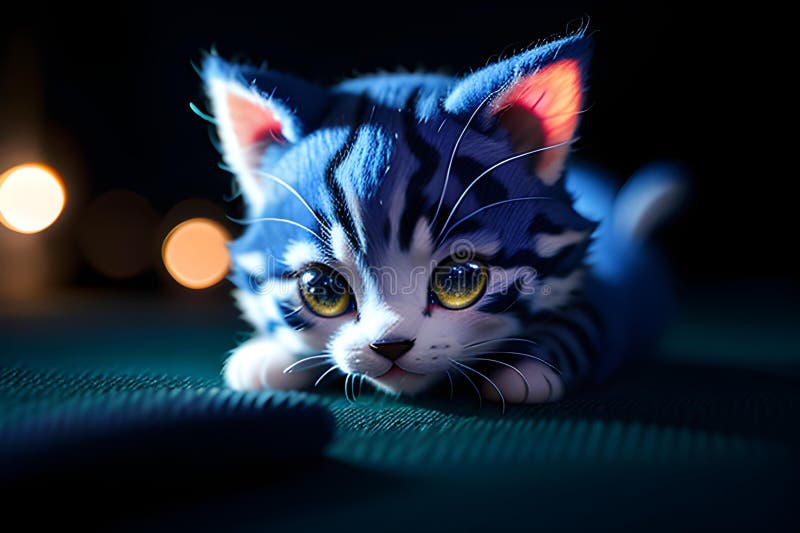 Illustration of Adorable Kitten Play Stock Illustration - Illustration ...