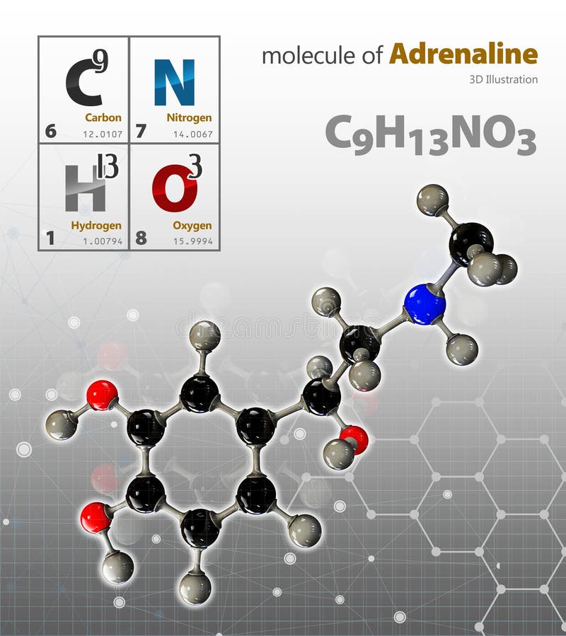 Adrenaline molecule stock illustration. Illustration of chemical - 25076213