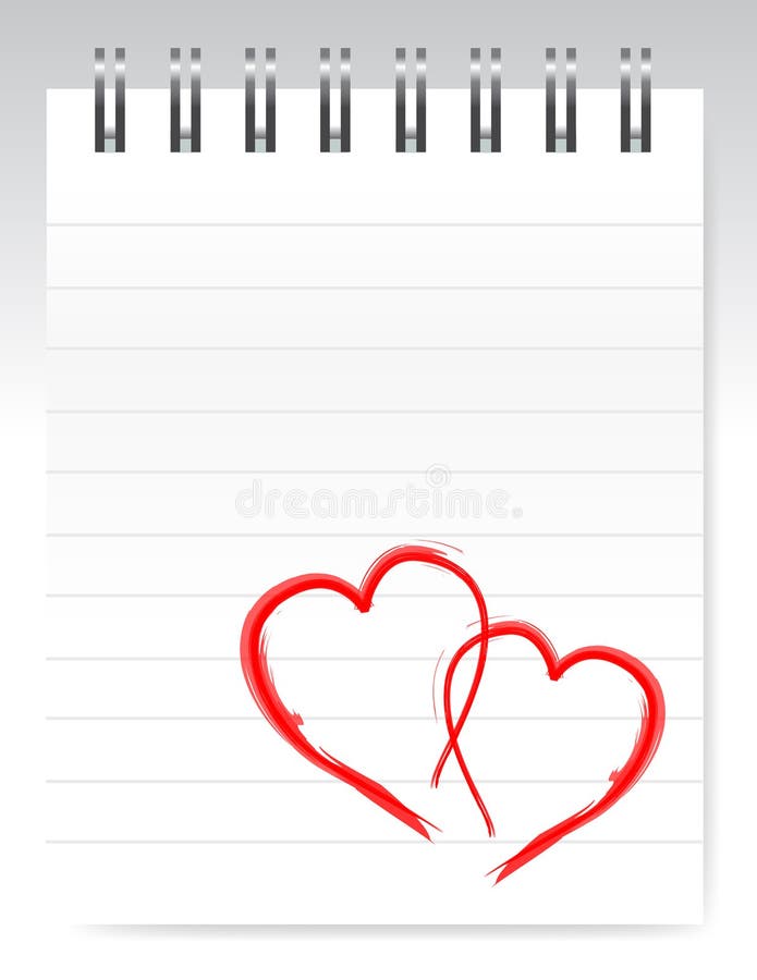 Illustration Affectueuse De Conception De Bloc-notes De Coeurs ...