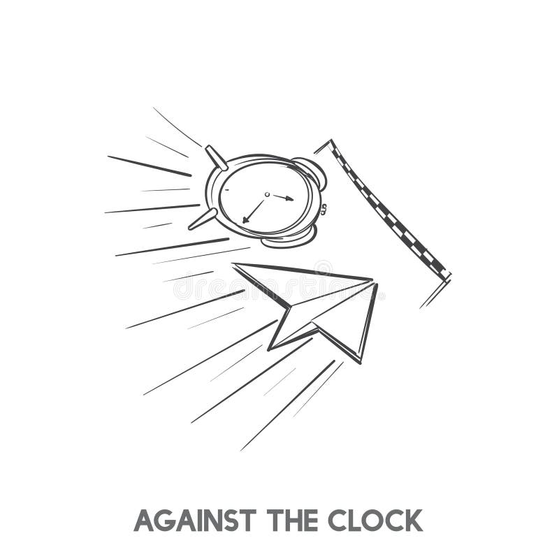 Illustration of Against the Clock Idiom Stock Illustration ...