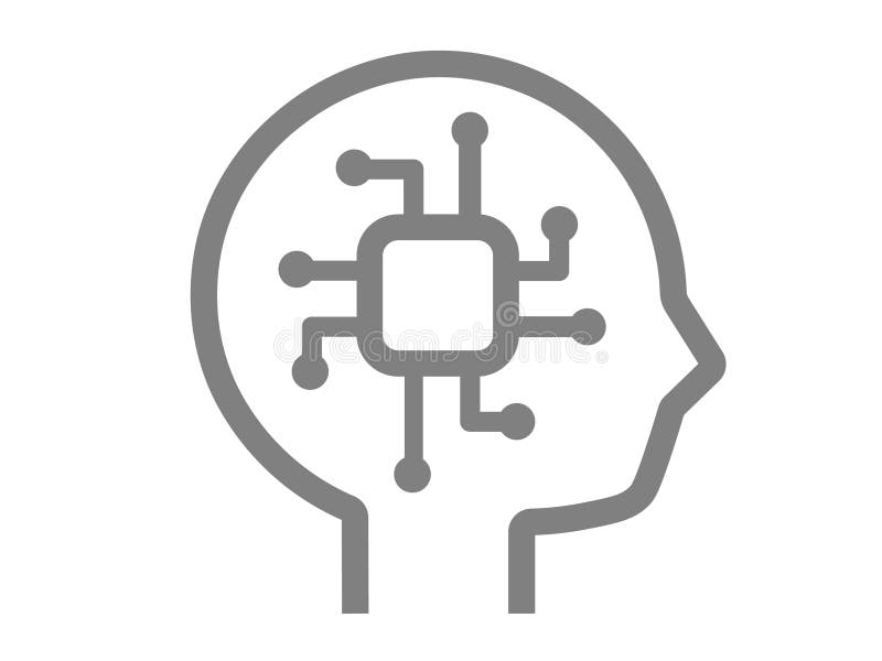 Illustration of AI (artificial Intelligence) Icon (brain Mark) Stock ...