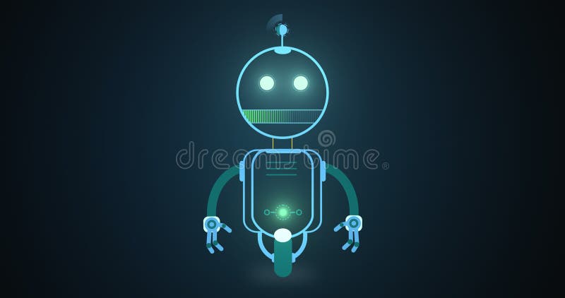 Illustration of Ai Chat Bot and Copy Space on Black Background Stock ...