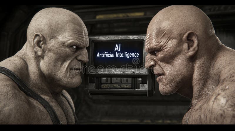 Illustration of AI Stock Digital Network Computer Technology in 3D ...