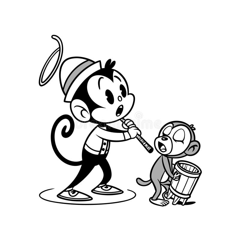 Illustration of Ailing Monkey Mixing and Spinning Stock Illustration ...