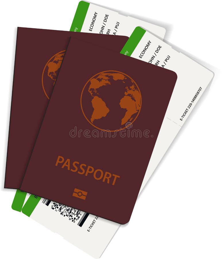 Boarding Pass Inside of Blue Envelope Stock Illustration - Illustration ...