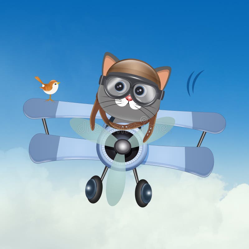 Cat Flying Airplane Stock Illustrations – 304 Cat Flying Airplane Stock ...