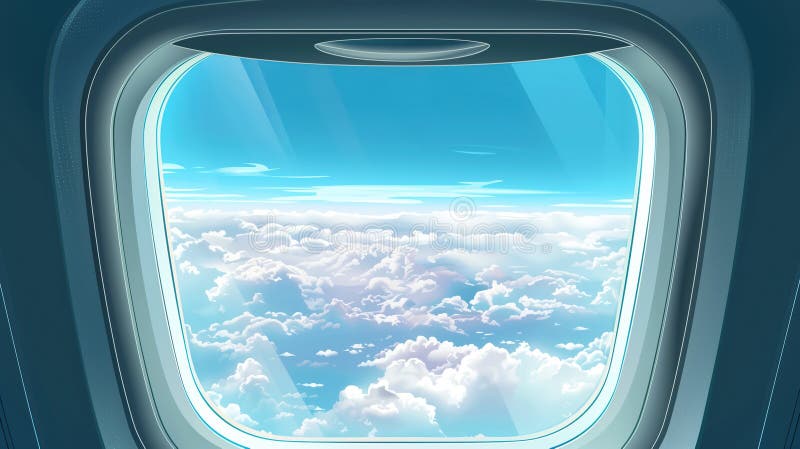 Illustration of an Airplane Window Template Stock Photo - Image of ...