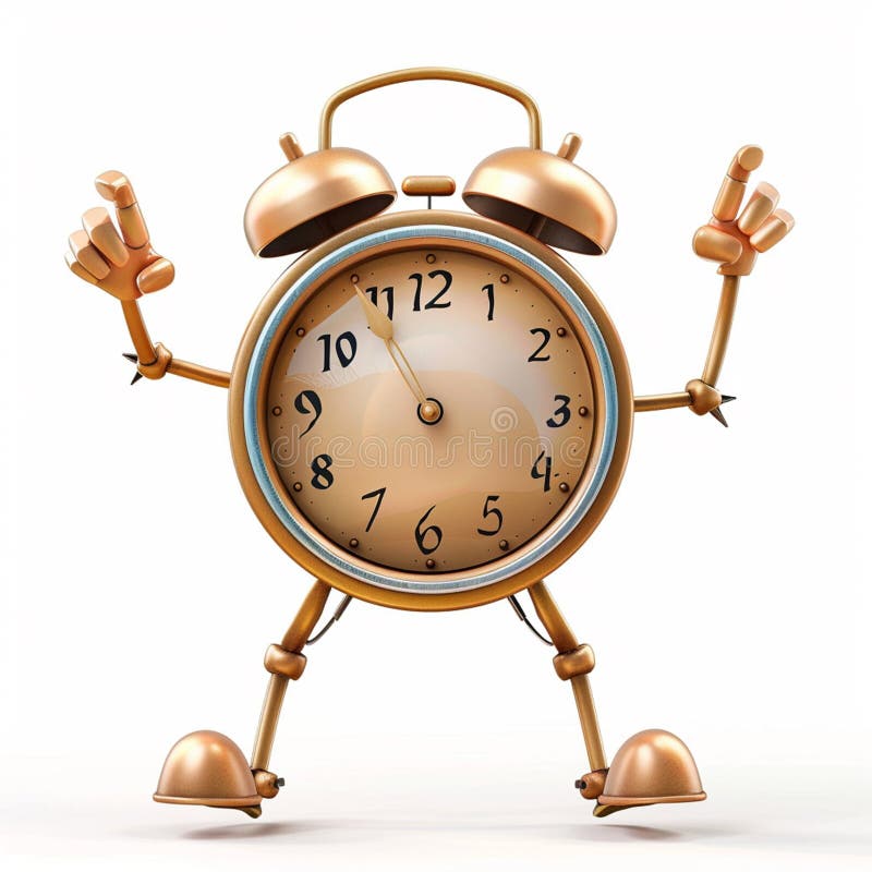 Illustration of an Alarm Clock Showing Time of the Day Stock ...