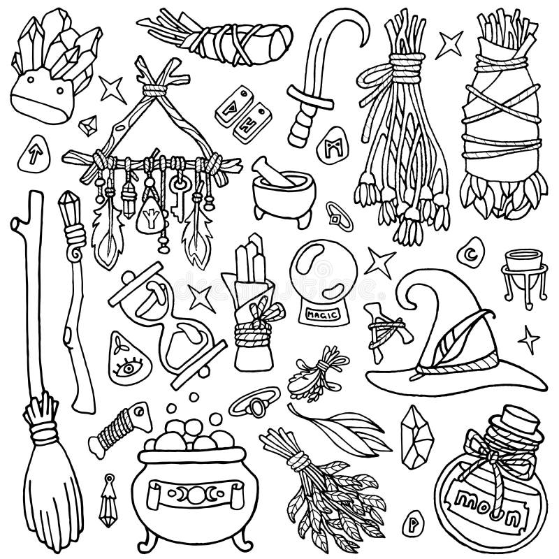 Alchemy and witchcraft stock illustration. Illustration of alchemy ...