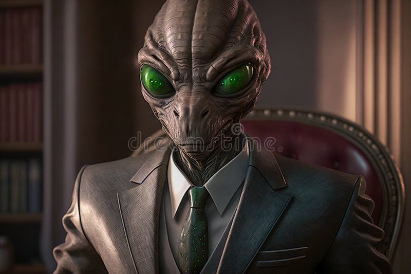Illustration of the Alien in Business Suit Stock Illustration ...