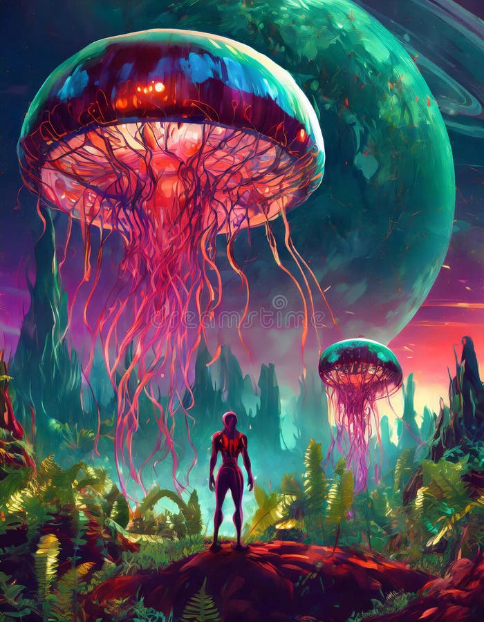 An Illustration of an Alien Planet. Stock Illustration - Illustration ...