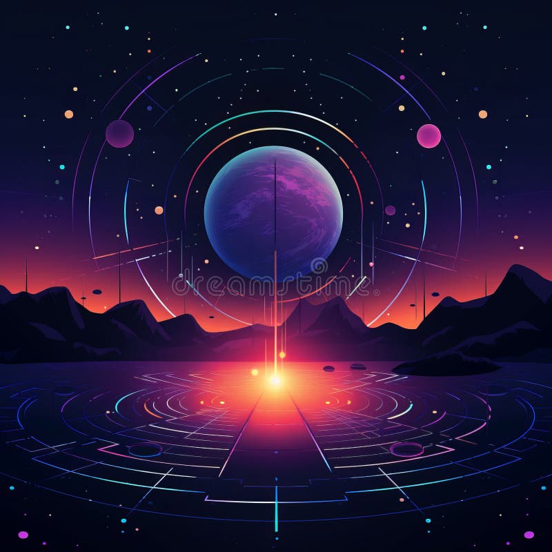 An Illustration of an Alien Planet in Space Stock Illustration ...