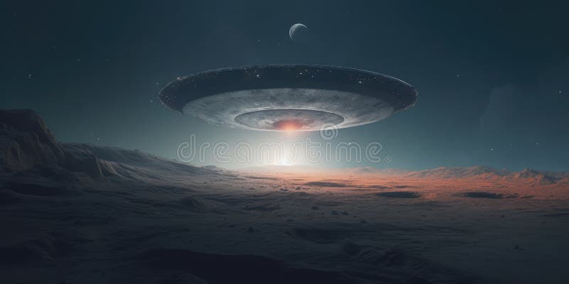 A UFO Hovering Over an Alien Planet Stock Image - Image of moving, ufos ...