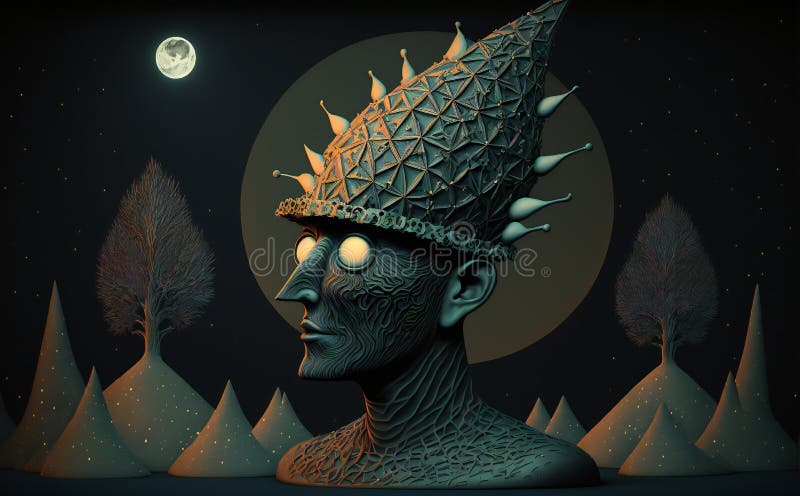 Alien Statue with Human Form from Another Planet, Digital Illustration ...