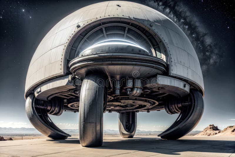 Illustration of Alien Transportation and Architecture in a Future World ...