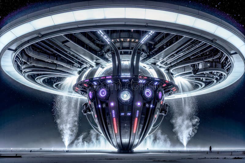 Illustration of Alien Transportation and Architecture in a Future World ...