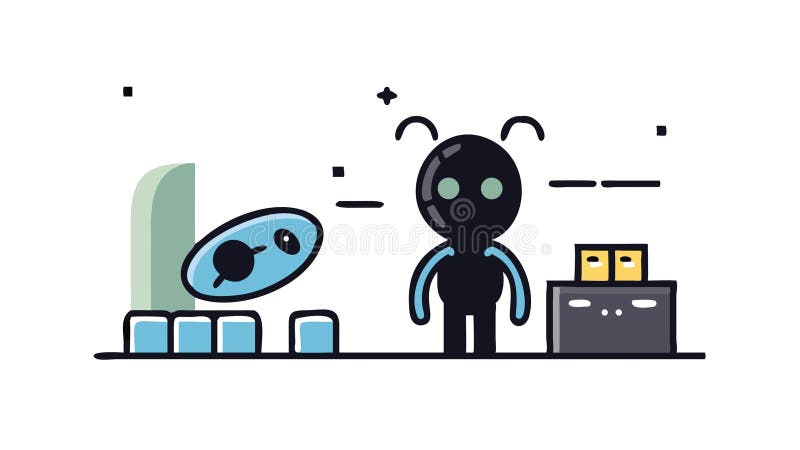 Alien Workers, Futuristic Construction, Vector Design Generative AI ...