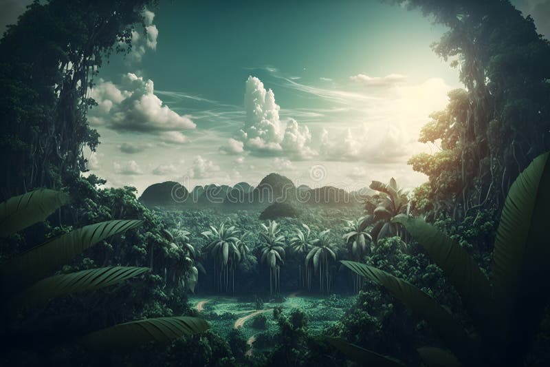 Illustration of Amazon Forest, Generated Generatively with Ai ...