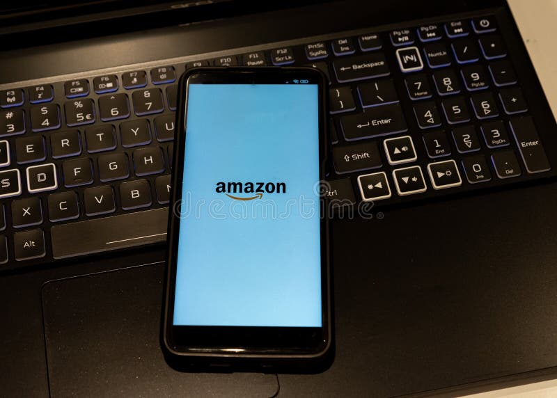 Illustration of the Amazon Logo Displayed on a Smartphone Screen ...
