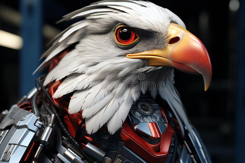 An American Bald Eagle in a Robot Suit Stock Illustration ...