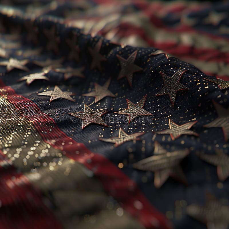 Illustration of a American Flag Symbolizing and Celeberating on a Solid ...