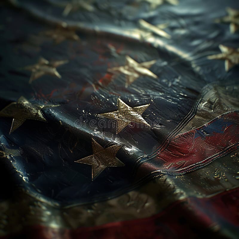 Illustration of a American Flag Symbolizing and Celeberating on a Solid ...