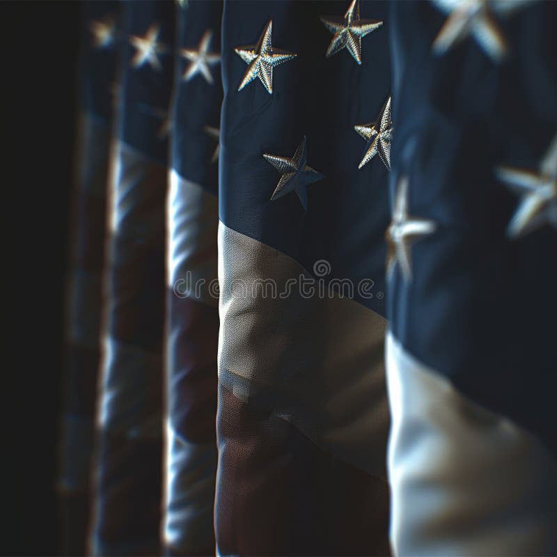 Illustration of a American Flag Symbolizing and Celeberating on a Solid ...