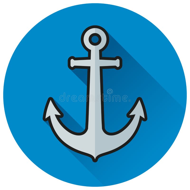 Anchor Blue Circle Flat Icon Stock Vector - Illustration of clipart ...