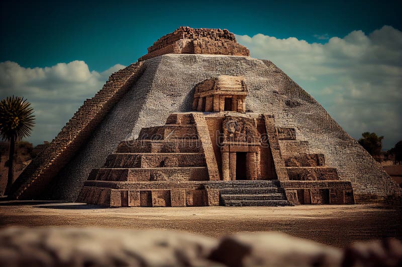 Illustration of an Ancient Aztec Ruin Stock Illustration - Illustration ...