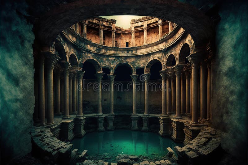 Ancient Cistern Ruins Created by Generative AI Stock Illustration ...