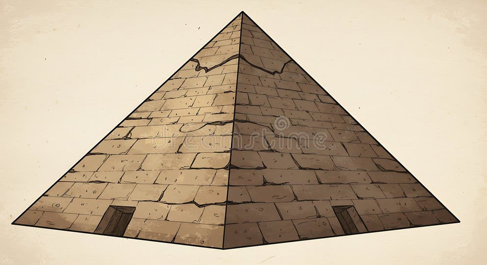 Illustration of an Ancient Pyramid with a Light Brown Stone Facade. the ...