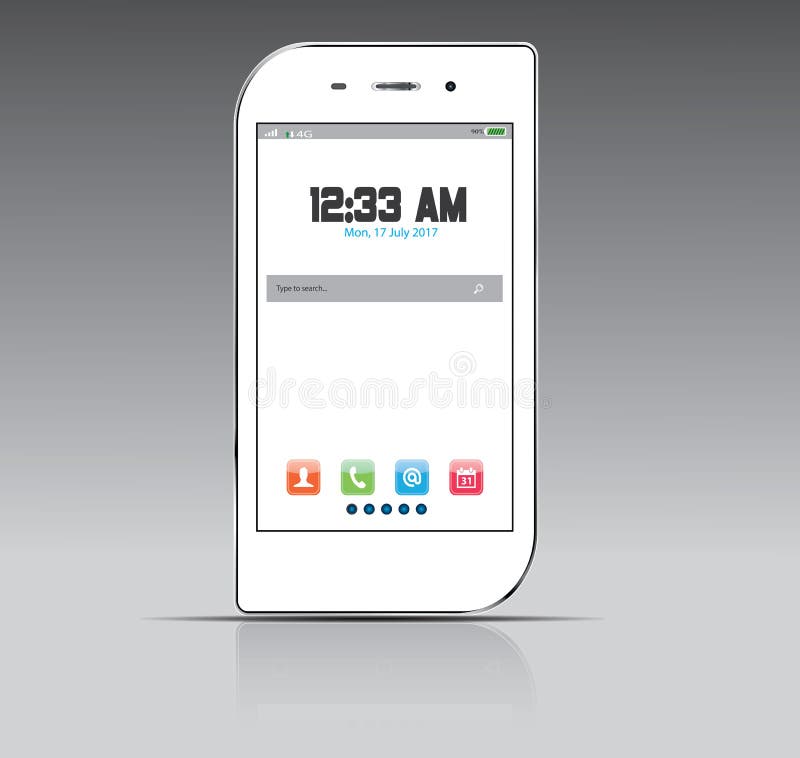 Vector Android Mobile Phone Touch Screen Illustration Editorial ...