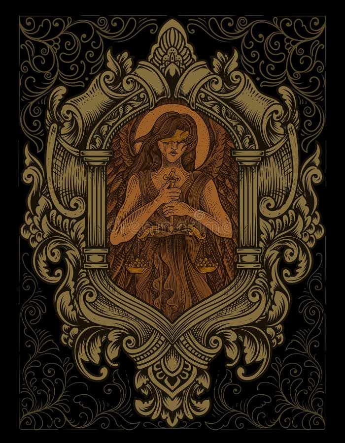 Scale Justice Engraving Stock Illustrations – 66 Scale Justice ...