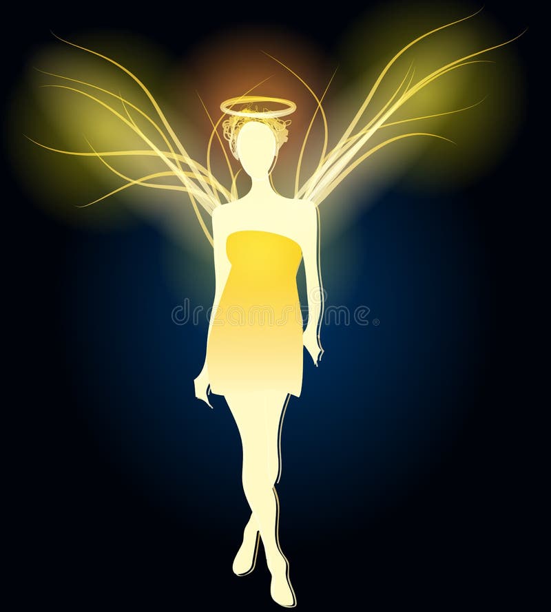Illustration of Angel Made of Light Stock Vector - Illustration of ...