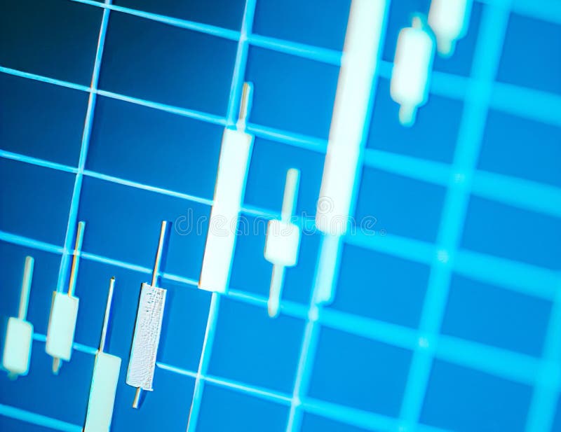 Illustration of an Angled Trading Screen in Blue Tones Stock ...