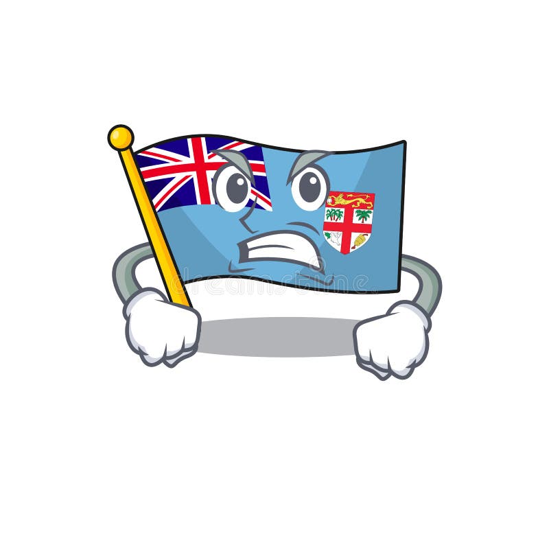 Illustration Angry Flag Fiji with Character Cute Stock Vector ...