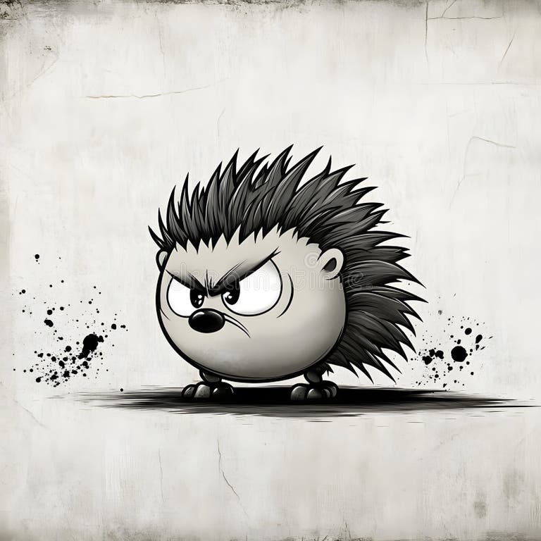 Illustration of an Angry Hedgehog Character Stock Illustration ...
