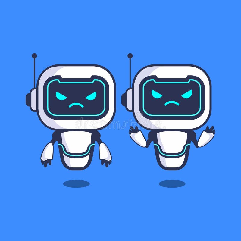 Illustration Angry Robot Character Vector Technology Stock Vector ...