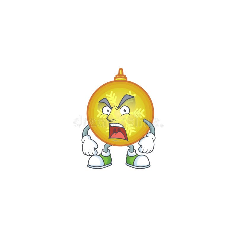 Illustration of Angry Yellow Christmas Ball Mascot Vector Illustration ...