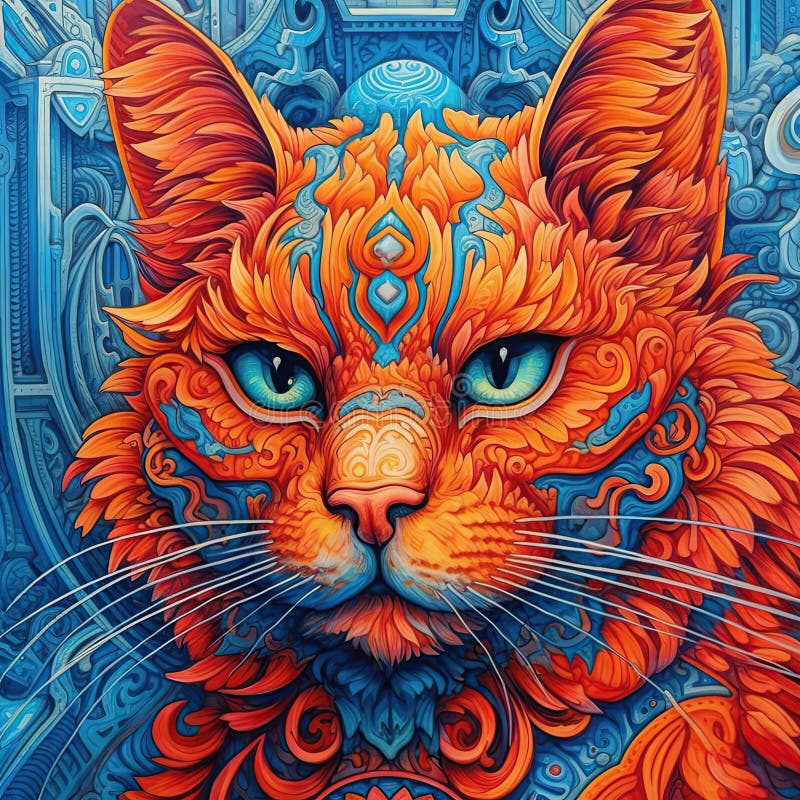 Illustration of a Animal and Abstract Art, AI Generated Stock ...