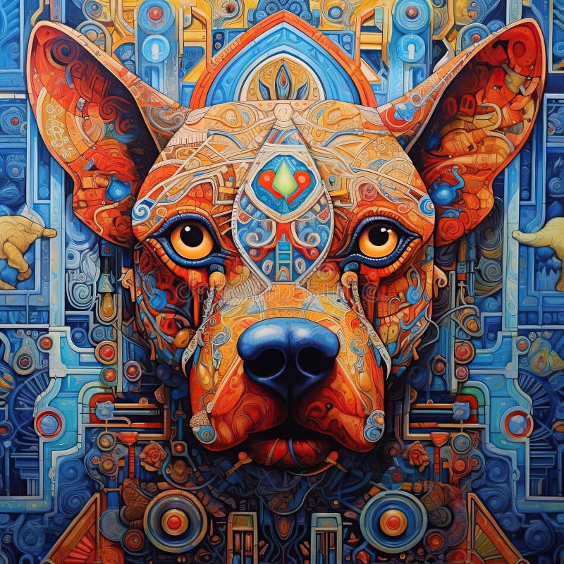 Illustration of a Animal and Abstract Art, AI Generated Stock ...