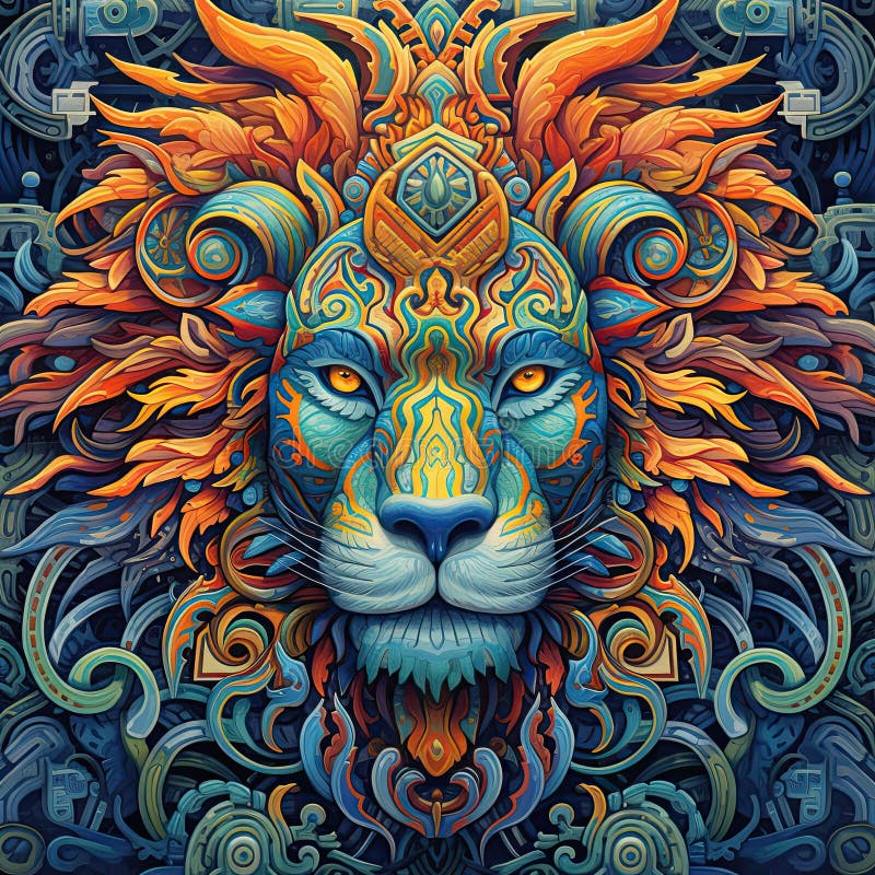 Illustration of a Animal and Abstract Art, AI Generated Stock ...