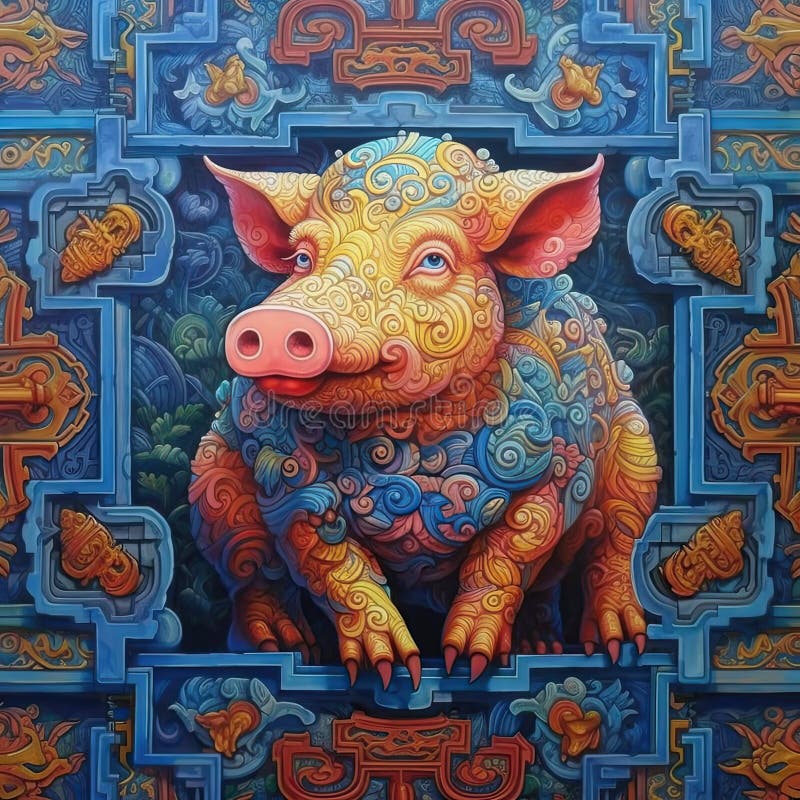 Illustration of a Animal and Abstract Art, AI Generated Stock ...