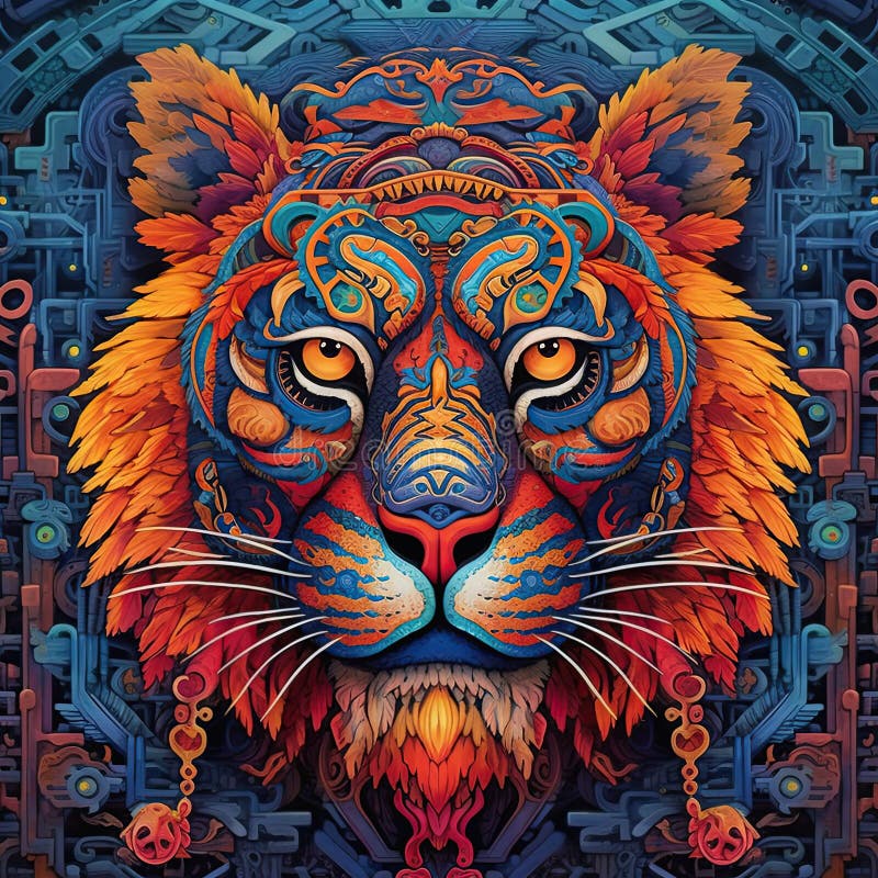 Illustration of a Animal and Abstract Art, AI Generated Stock ...